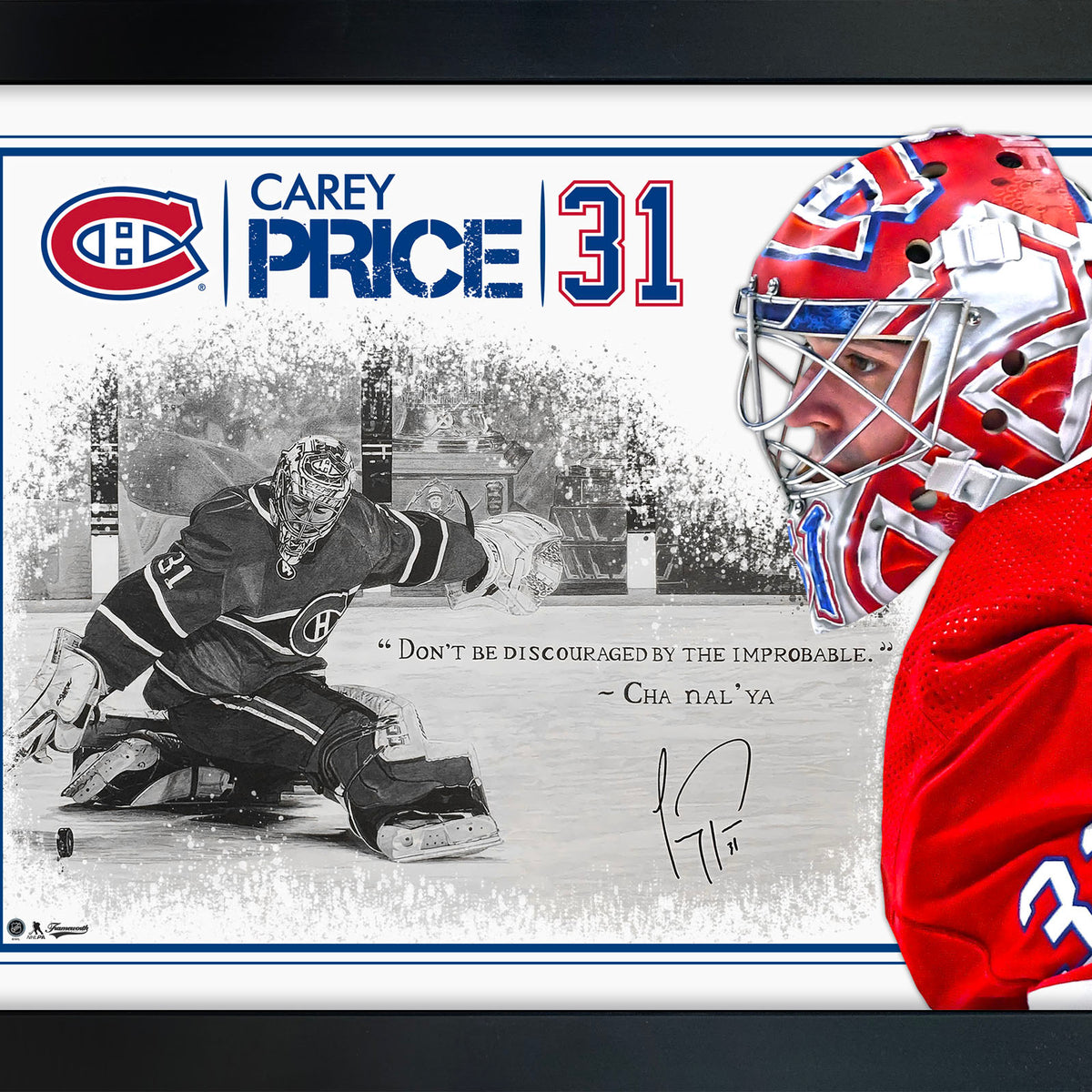 Carey Price Signed Print PhotoGlass Frame Canadiens – Frameworth Sports ...