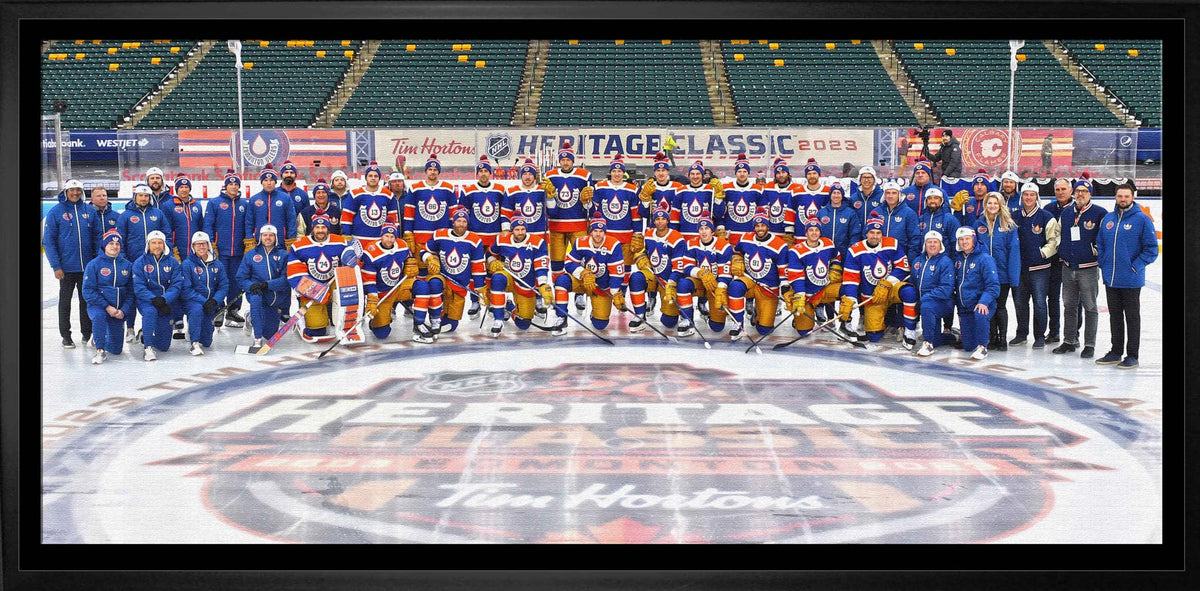 Edmonton Oilers Framed 12x29 Canvas 2023 Heritage Classic-H ...
