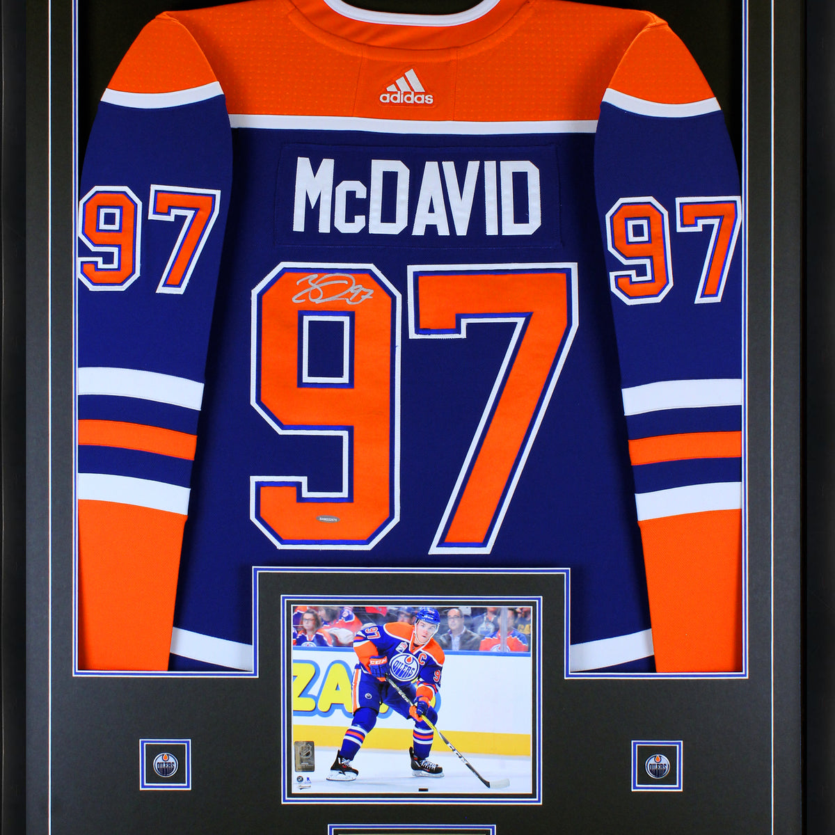 Connor McDavid Signed Framed Jersey Oilers Adidas Blue – Frameworth ...