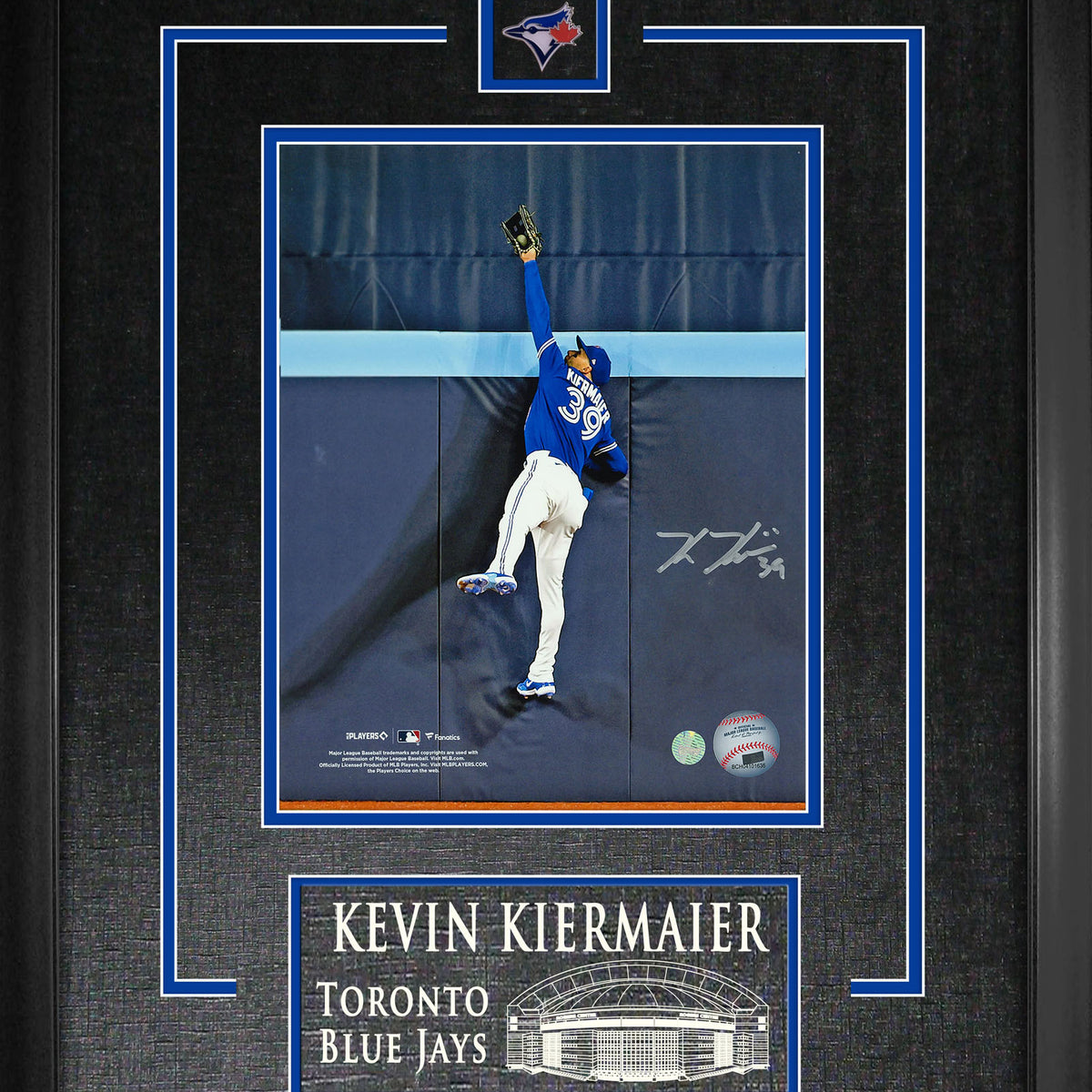 Kevin Kiermaier Signed Etched Mat Toronto Blue Jays 8x10 Catch-H ...