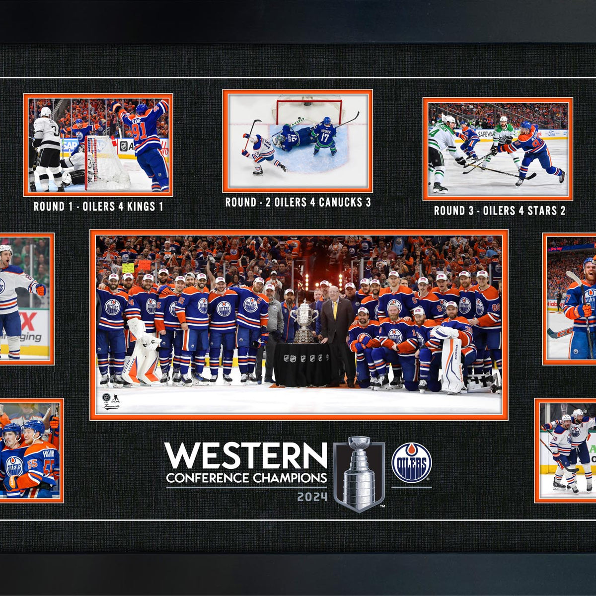 Edmonton Oilers Conference Champions Framed Collage – Frameworth Sports ...