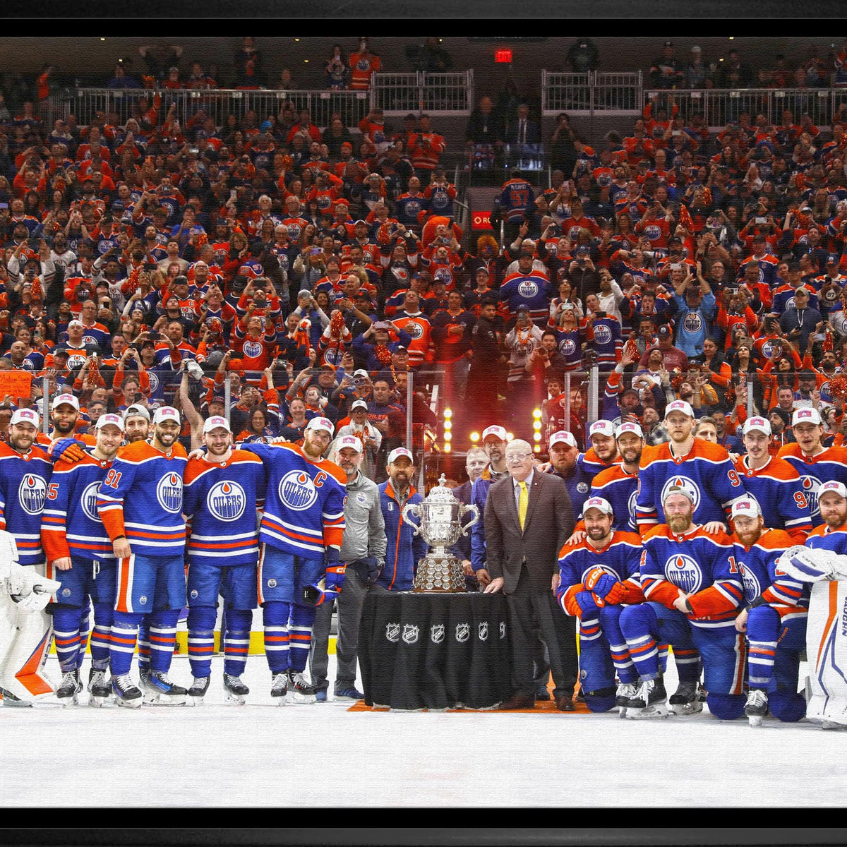 Edmonton Oilers 20x29 Framed Canvas Conference Final Trophy ...