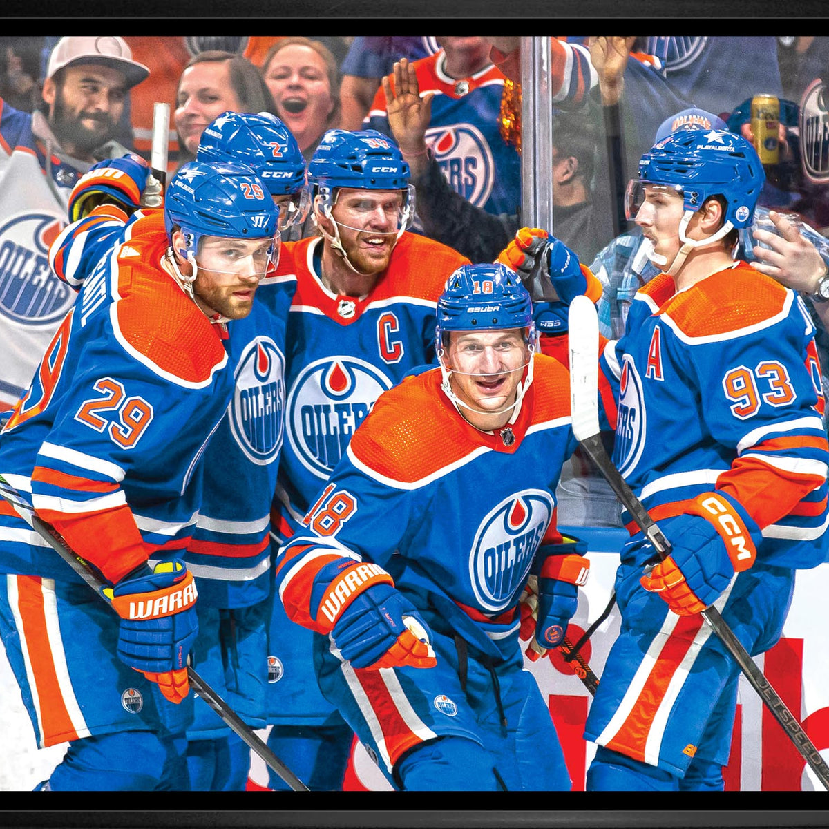 Edmonton Oilers 20x29 Unsigned Framed Canvas Celebration – Frameworth ...