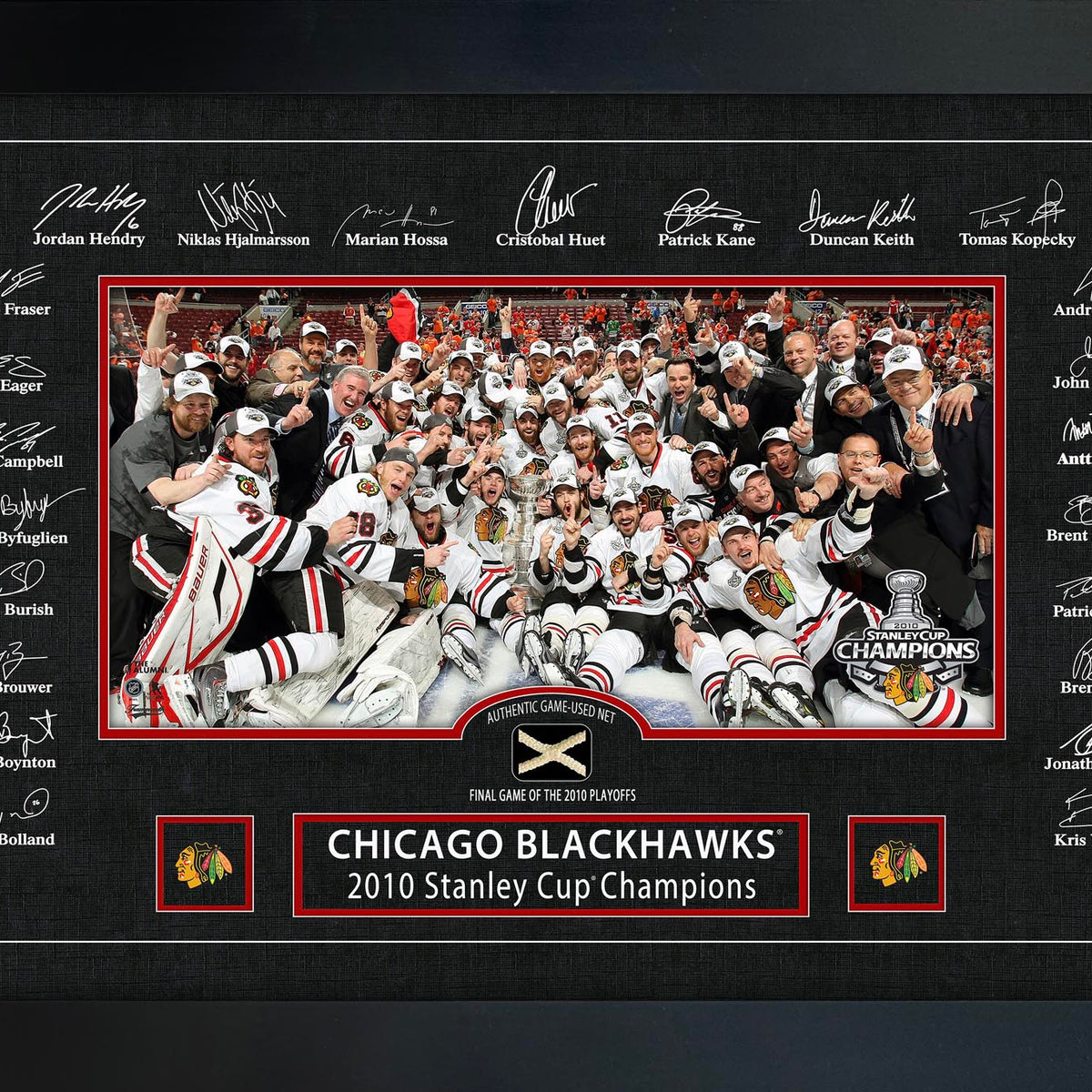 Chicago Blackhawks 2010 Stanley Cup Replica Signature Frame with Game ...