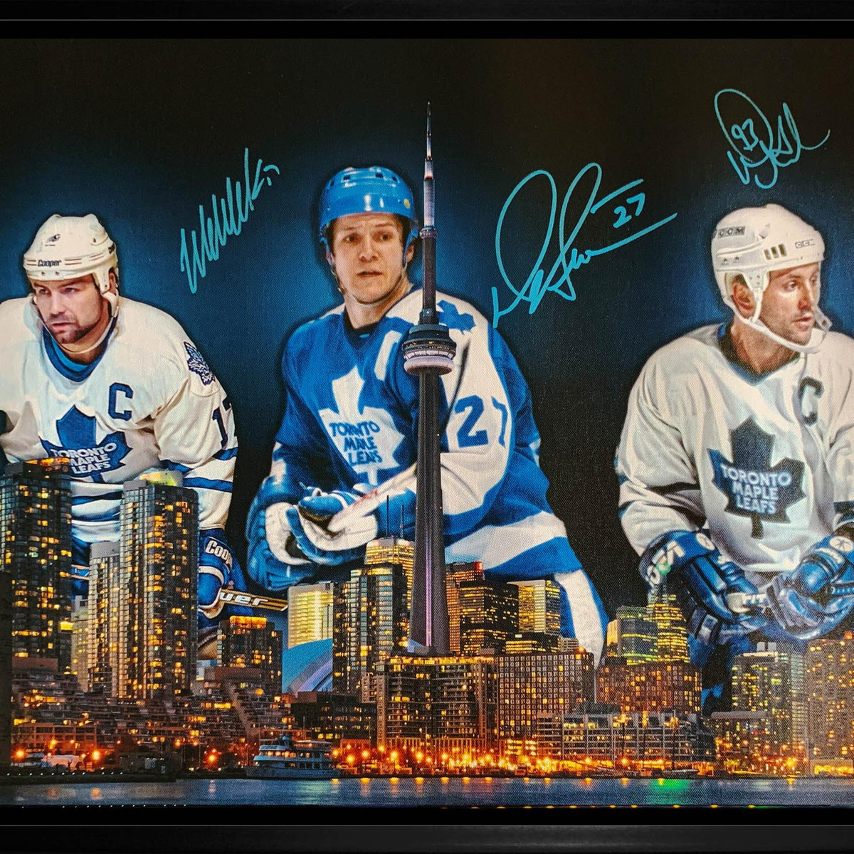 Doug Gilmour / Wendel Clark / Darryl Sittler Multi-Signed 20x29 Framed ...