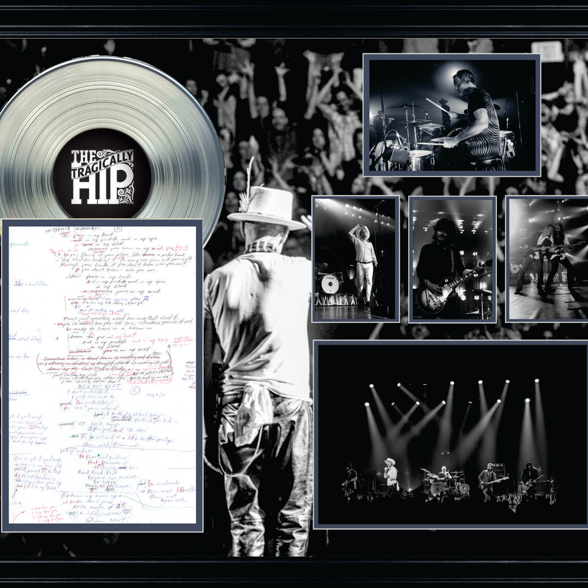 The Tragically Hip Framed On Tour Collage with Lyric Sheet and Silver ...