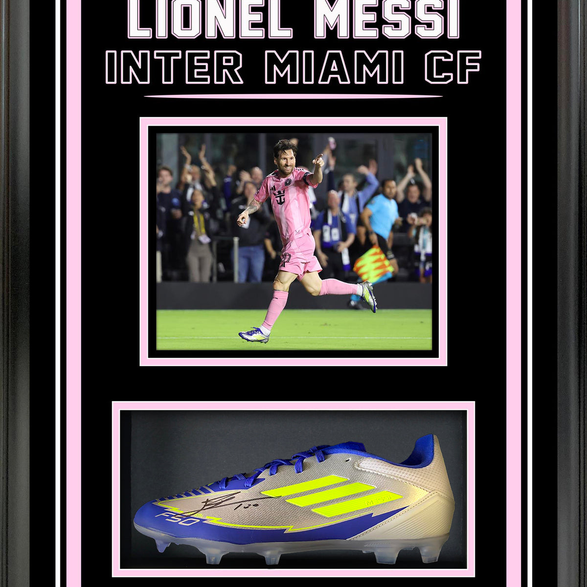 Lionel Messi Signed Adidas F50 Boot 🖼️ | Miami FC Framed Display by ...