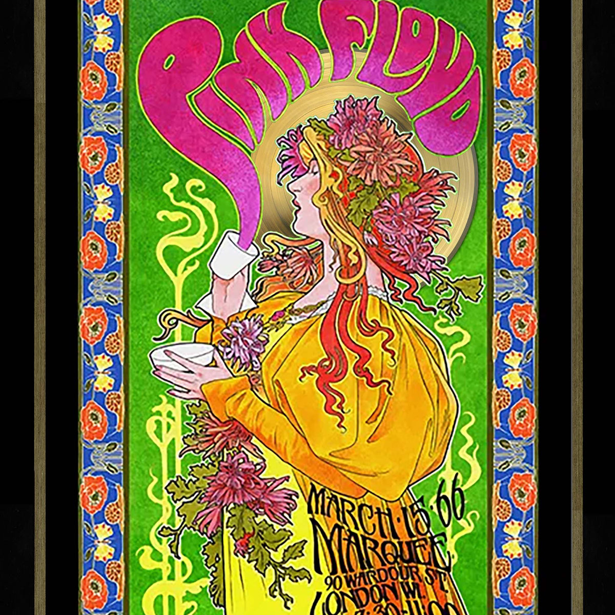 Pink Floyd Masse Framed Poster with Gold Vinyl – Frameworth Sports ...