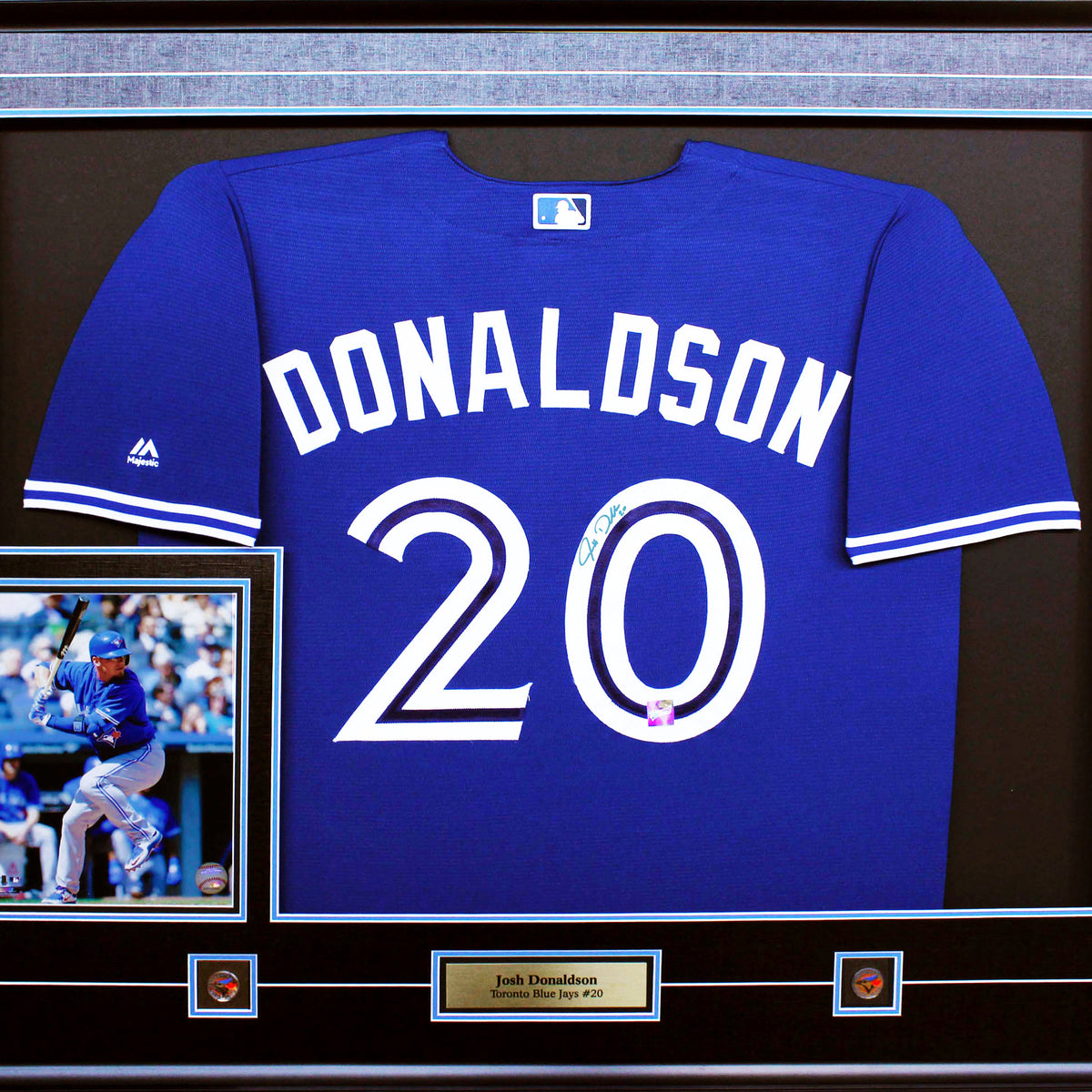 Josh Donaldson Signed Toronto Blue Jays Framed 42x34 Blue Replica Maje ...