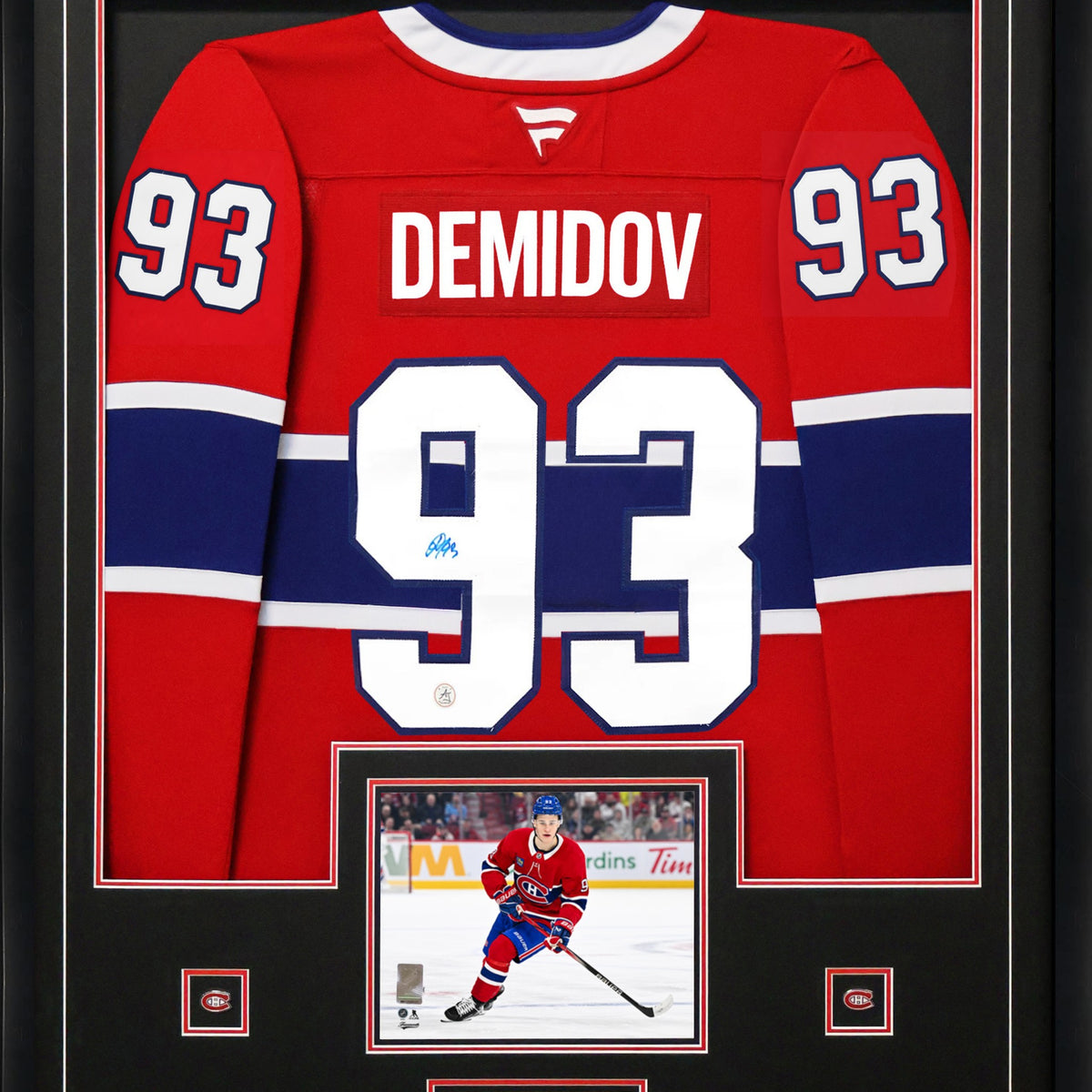 Ivan Demidov Signed Jersey Framed Montreal Canadiens Red Fanatics Prem ...