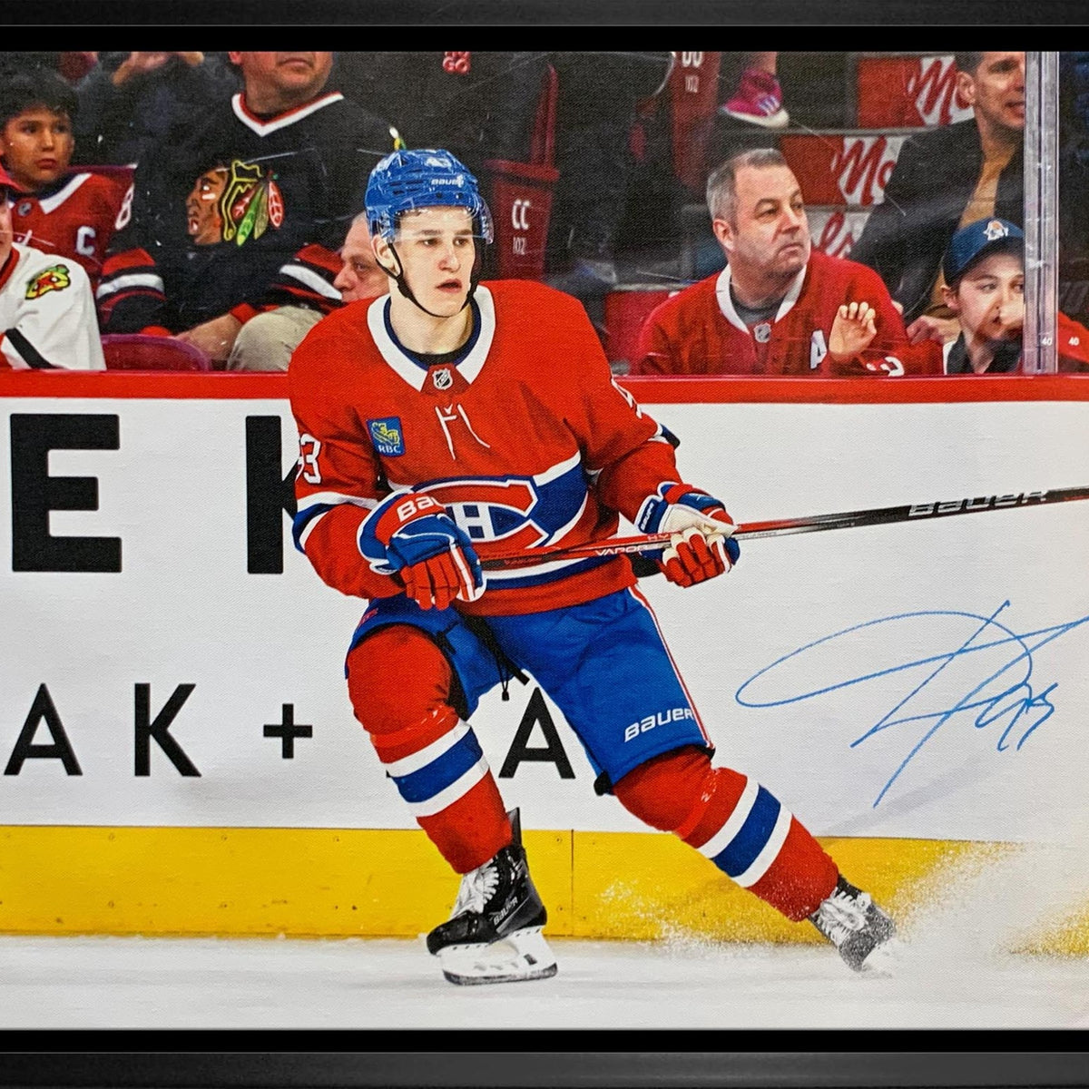 Ivan Demidov Signed 20x29 Canvas Framed Montreal Canadiens Action-H ...