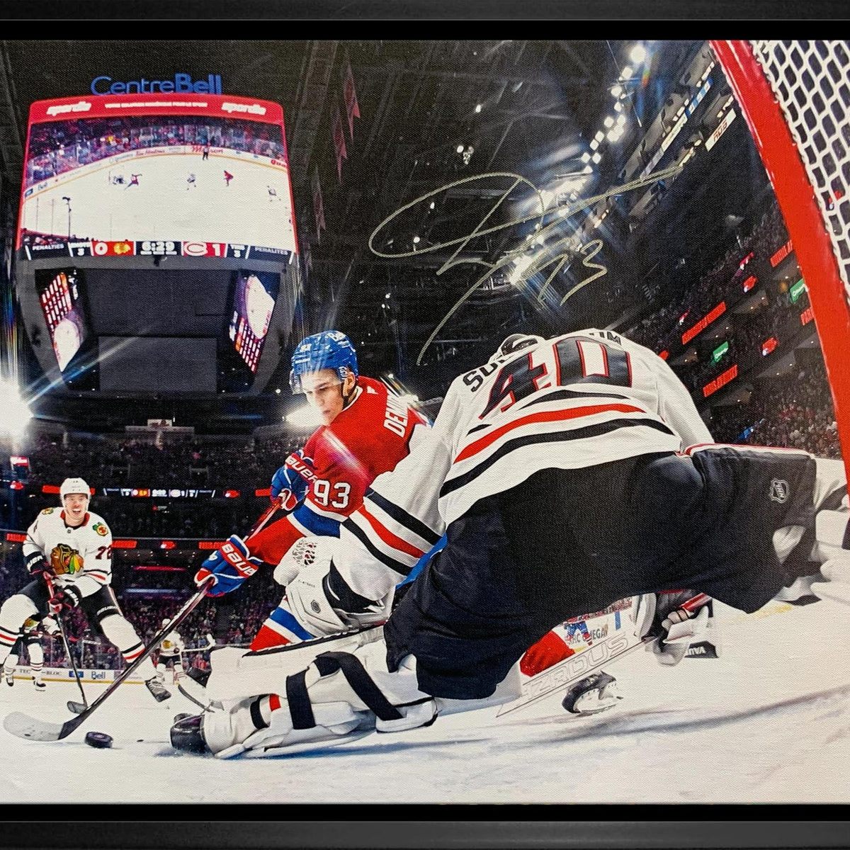 Ivan Demidov Signed 20x29 Canvas Framed Montreal Canadiens First Goal ...