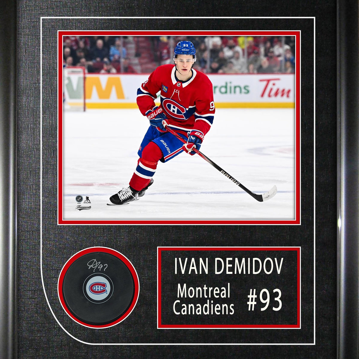 Ivan Demidov Signed Puck Framed 17x19.5" Montreal Canadiens Autograph ...