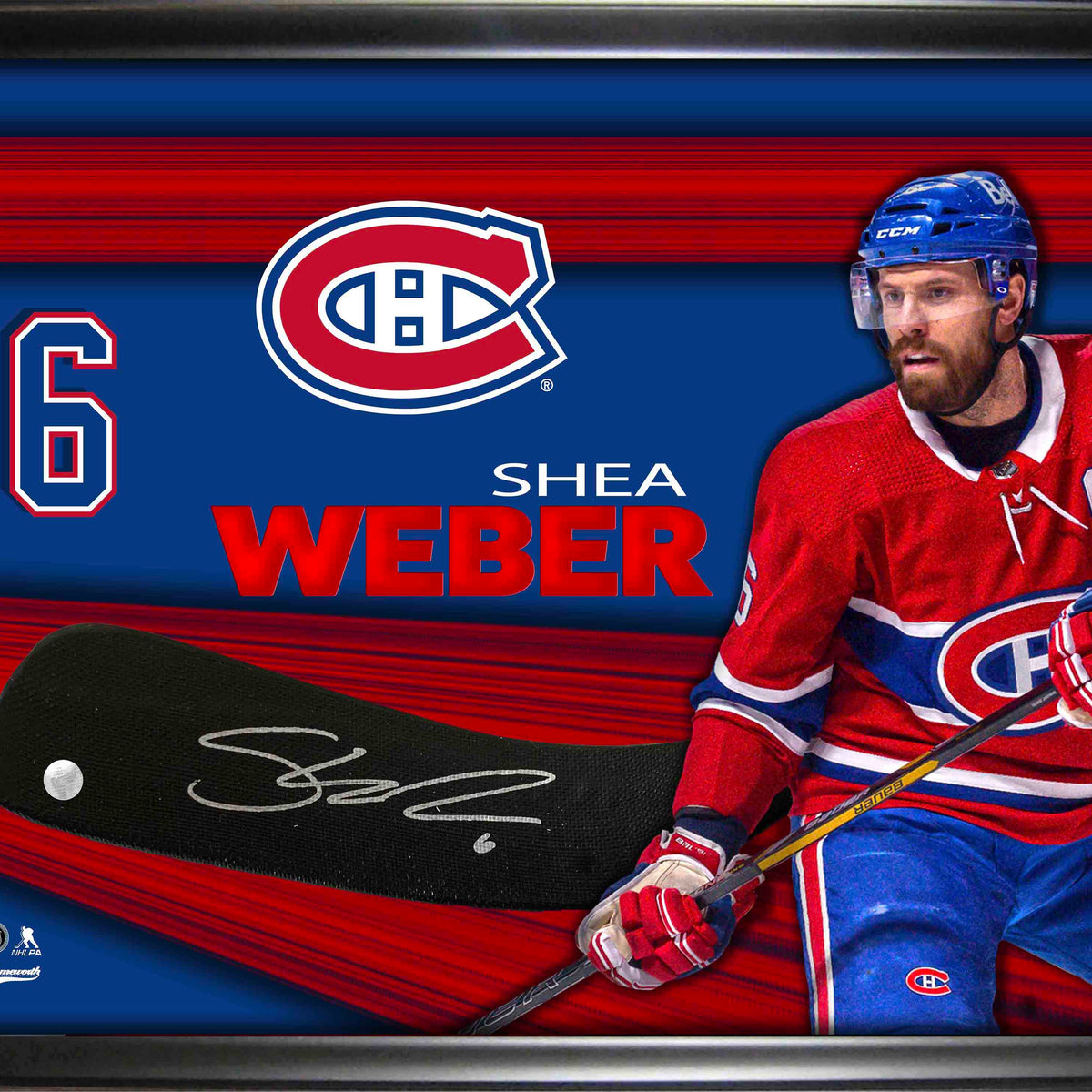 Shea Weber Montreal Canadiens Signed PhotoGlass Framed Stickblade ...