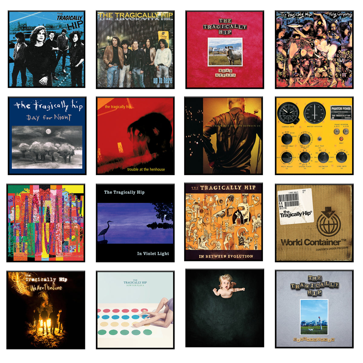 The Tragically Hip Album Cover 12x12 Plaques Complete 16 Piece Set ...