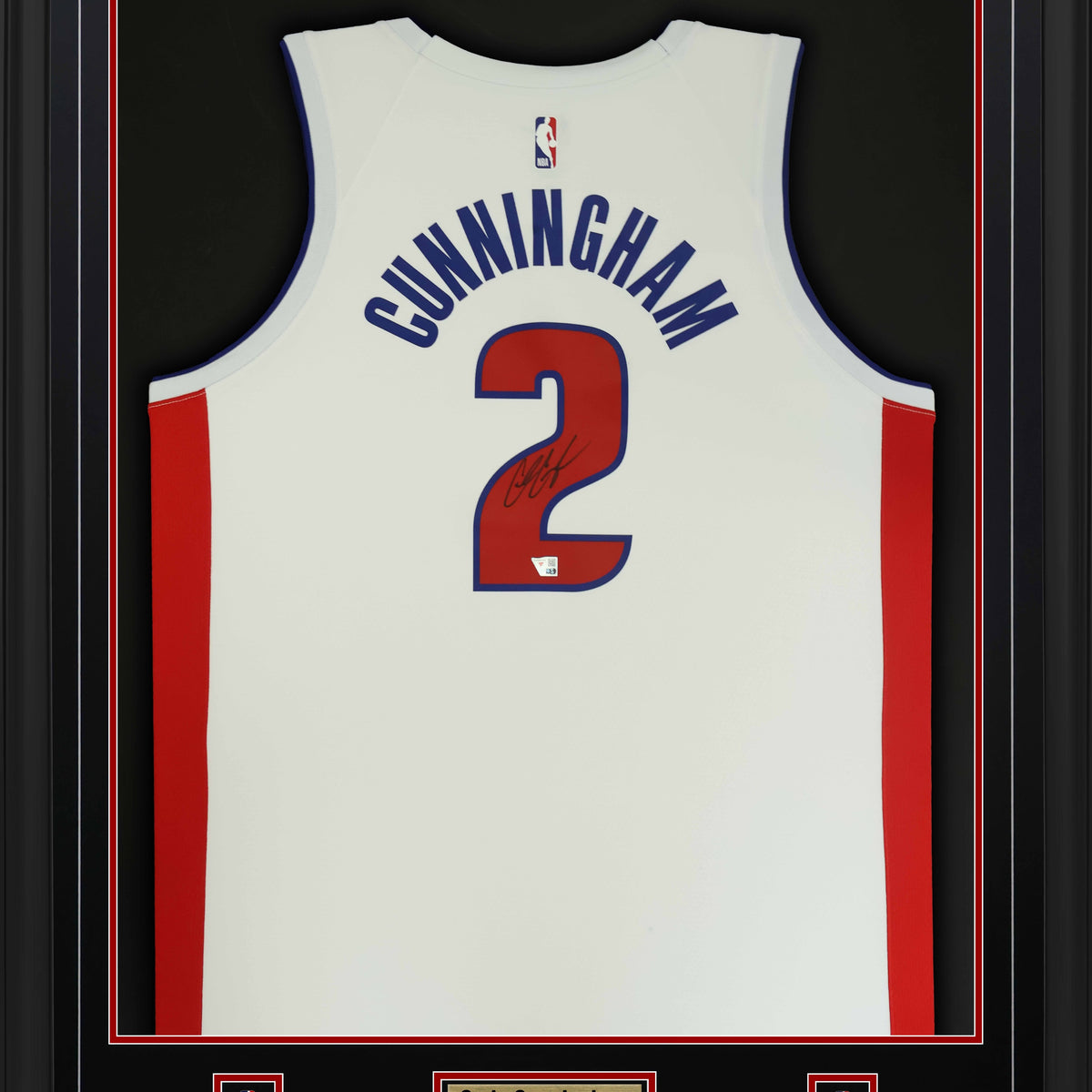 Cade Cunningham Signed Jersey Framed 34x42 Detroit Pistons Nike White ...