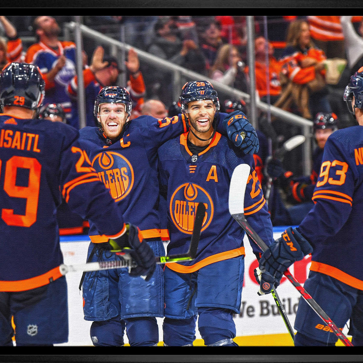Leon Draisaitl, Connor McDavid, Darnell Nurse and Ryan Nugent-Hopkins ...