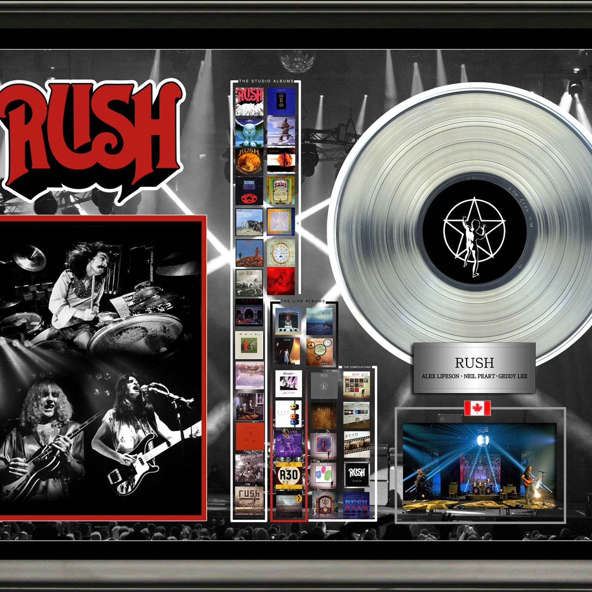 Rush Framed Collage With Platinum LP – Frameworth Sports Marketing