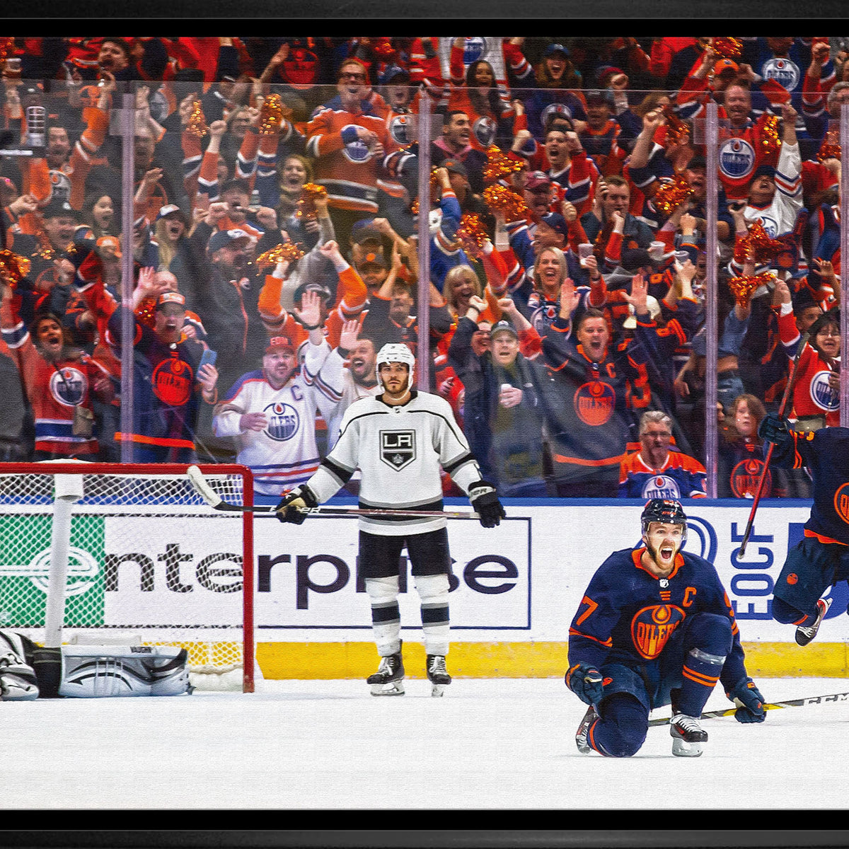Connor McDavid 20x29 Framed Canvas Oilers Celebration – Frameworth ...